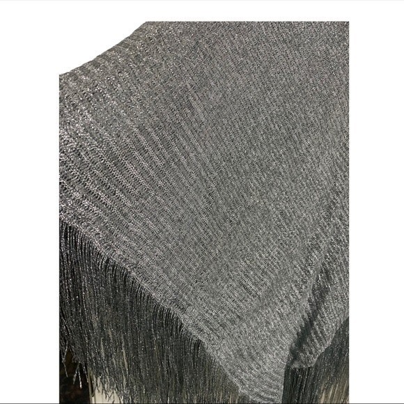 Steve Madden | Jackets & Coats | Steve Madden Poncho Fringed Silver ...